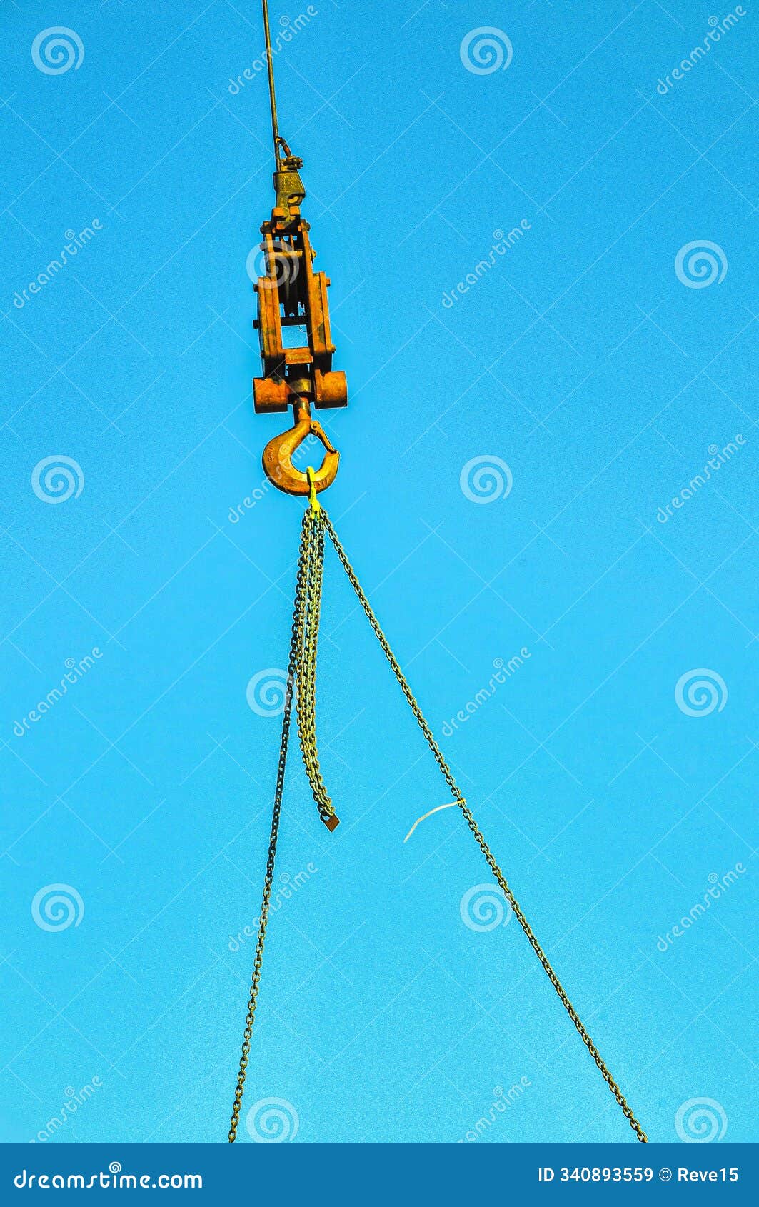 Industrial Crane Hook and Chains Lifting, Construction Equipment Stock ...