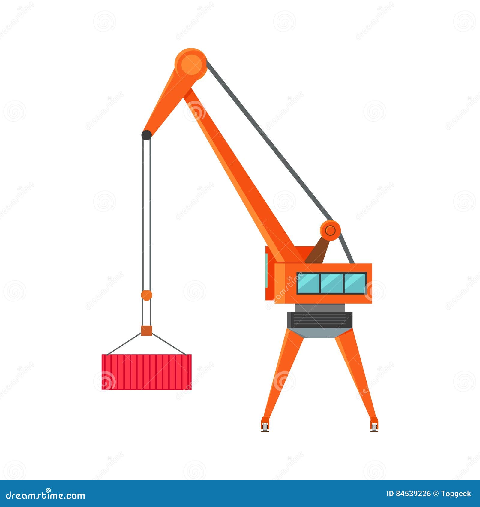 Industrial Crane Loading Container Stock Vector - Illustration of ...