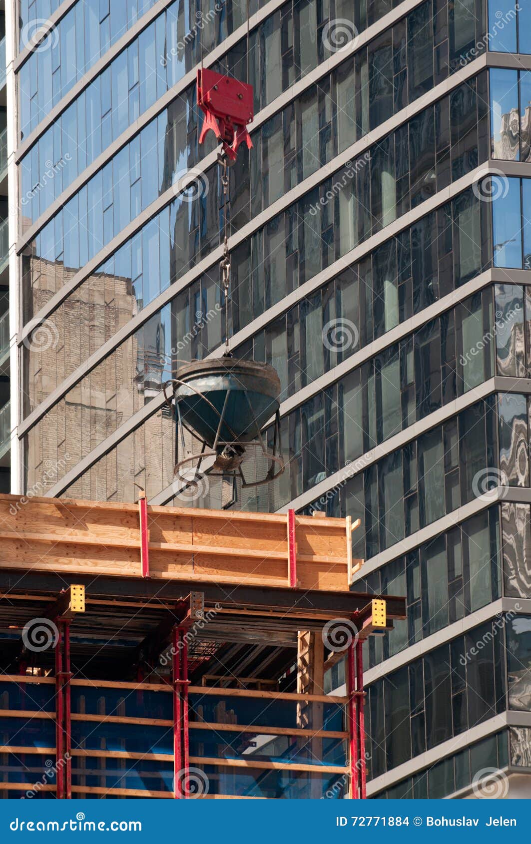 Industrial Crane and Ready Mix Concrete Stock Photo - Image of lifting ...