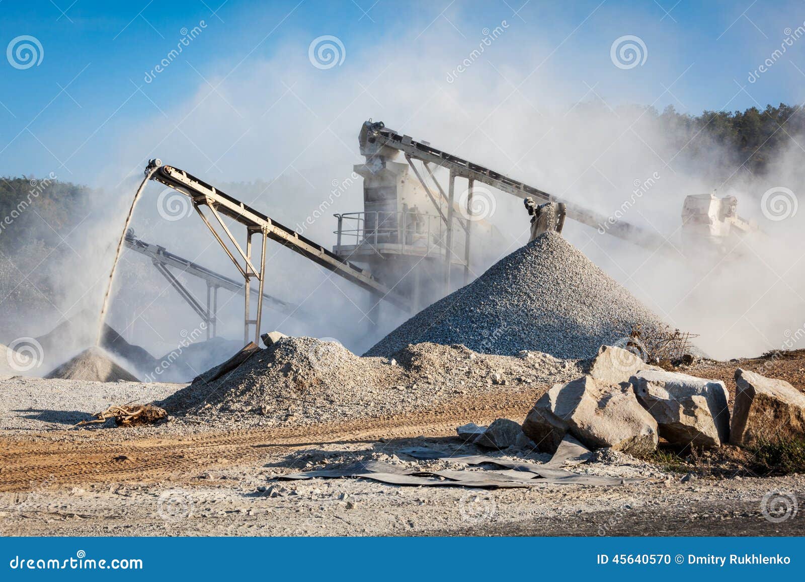 Industrial Crusher - Rock Stone Crushing Machine Stock Photo - Image of ...