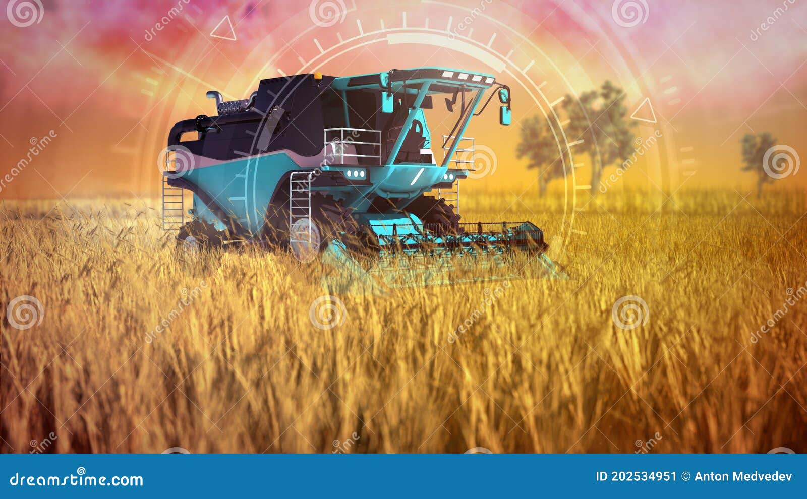 Industrial 3D Illustration with Digital Overlays of Self Driving ... Industrial 3D Illustration with Digital Overlays of Self Driving ...