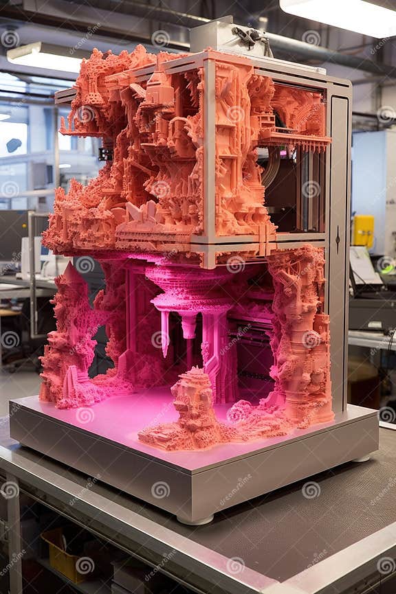 Industrial 3d Printer Creating Prototype Stock Illustration ...