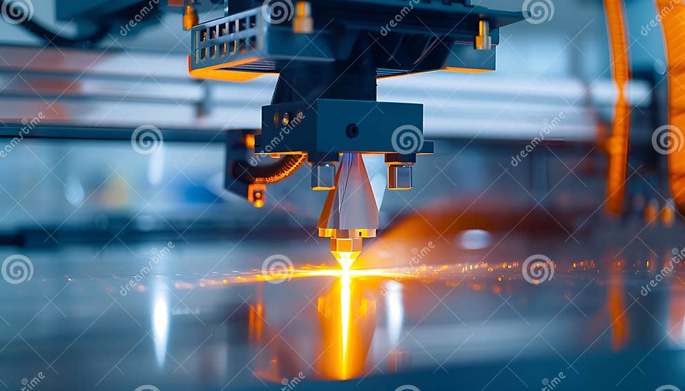 Industrial 3D Printer Creating a Prototype Object with Precision Laser ...