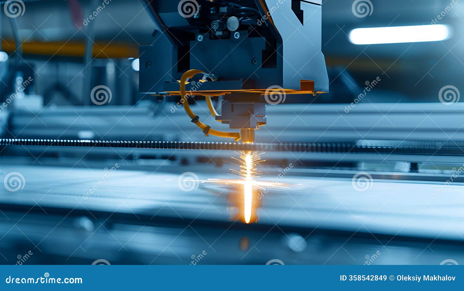 Industrial 3D Printer Creating a Prototype Object with Precision Laser ...