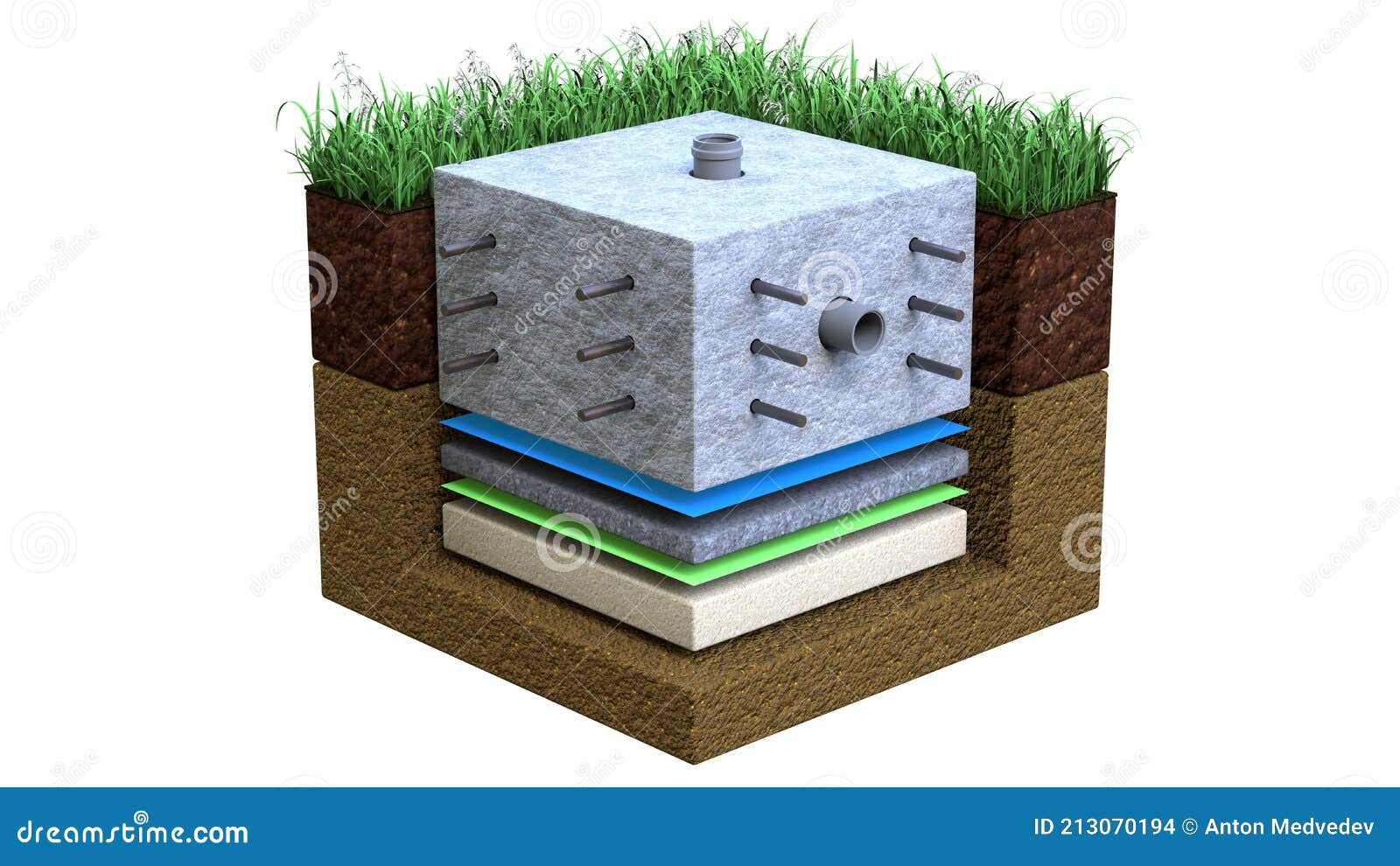 Building Base Scheme Isolated, Industrial 3d Rendering Stock ...