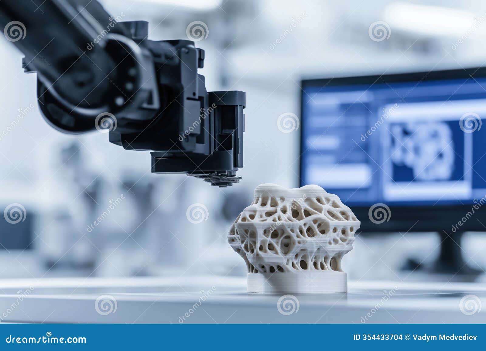 Industrial 3D Scanner Meticulously Scans Mechanical Part. Advanced Tech ...