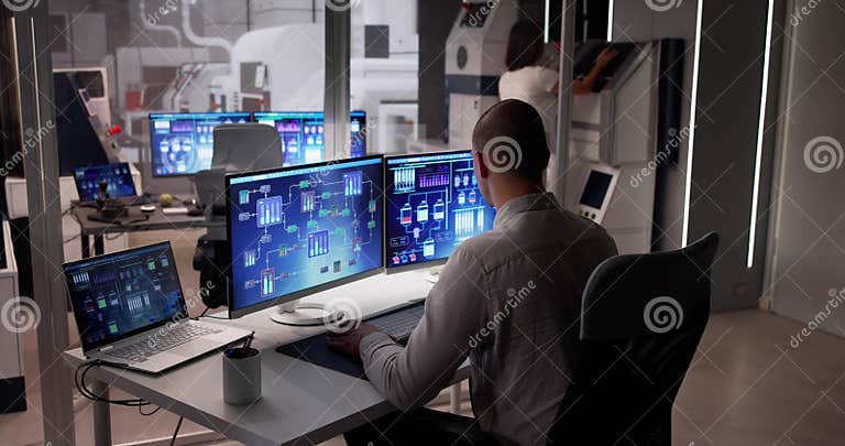 Industrial Data Automation System on Computer Stock Photo - Image of ...