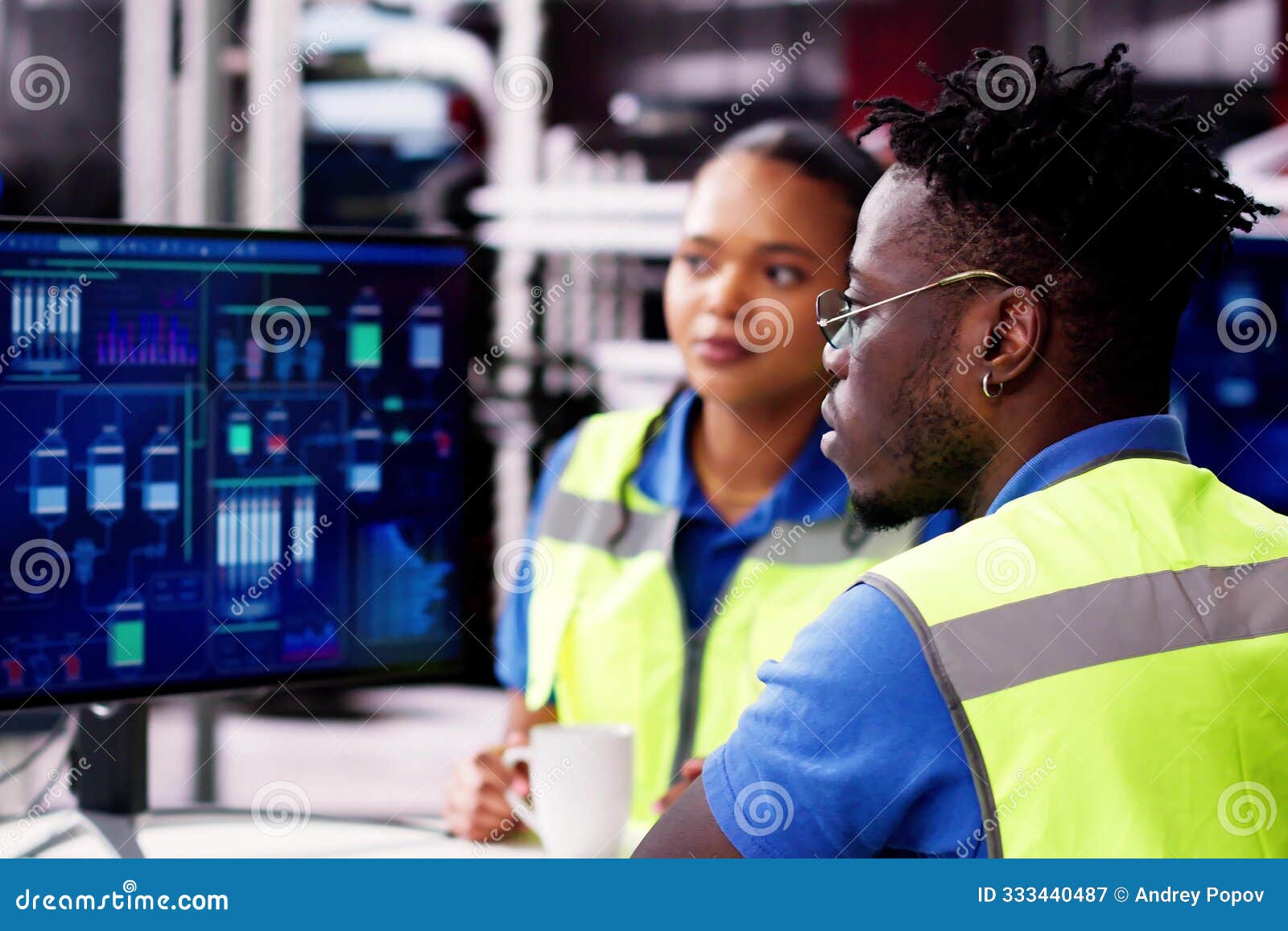 Industrial Data Automation System on Computer Stock Image - Image of ...