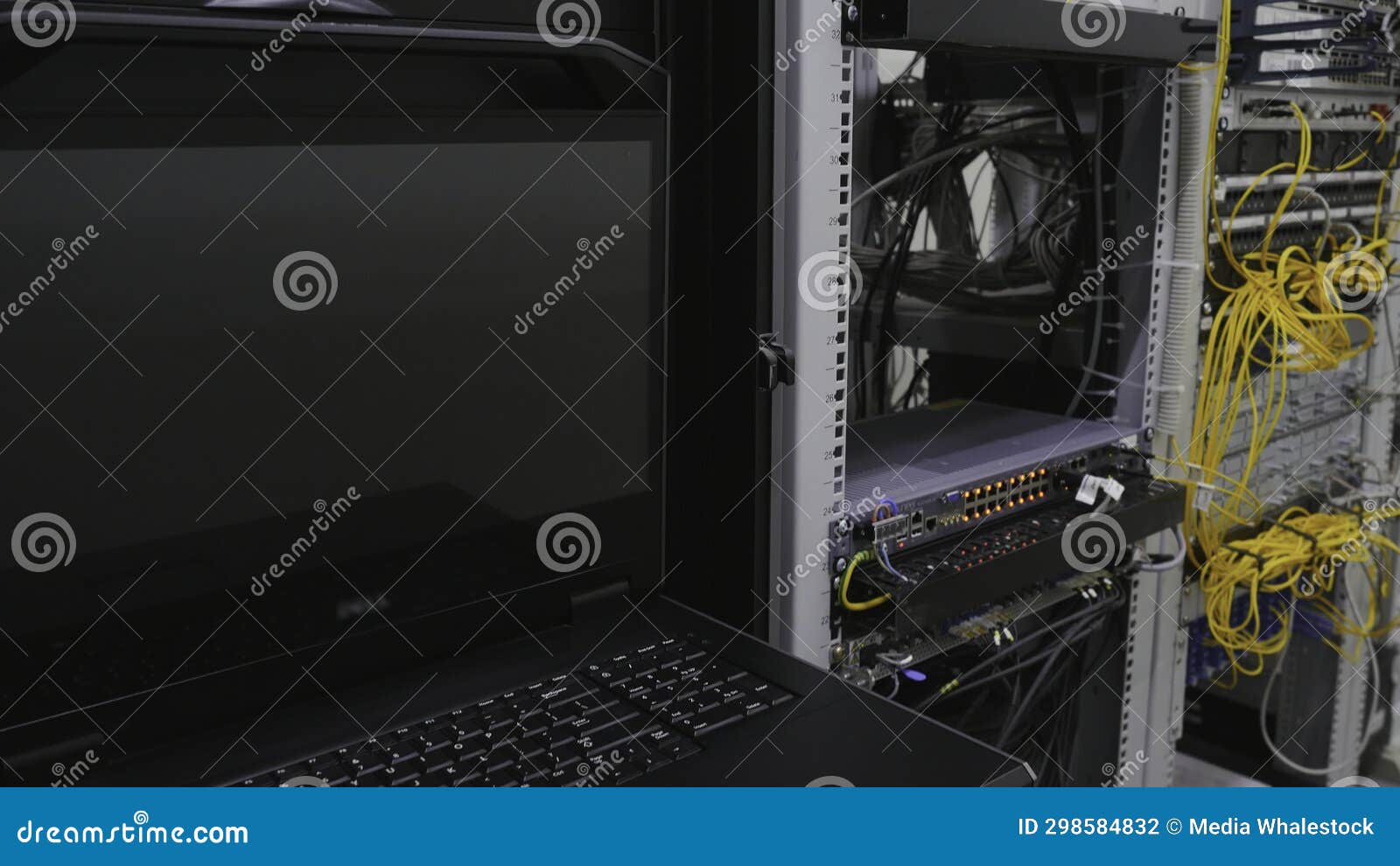 Industrial Data Center with Computer Place. Stock Footage. Wall with ...