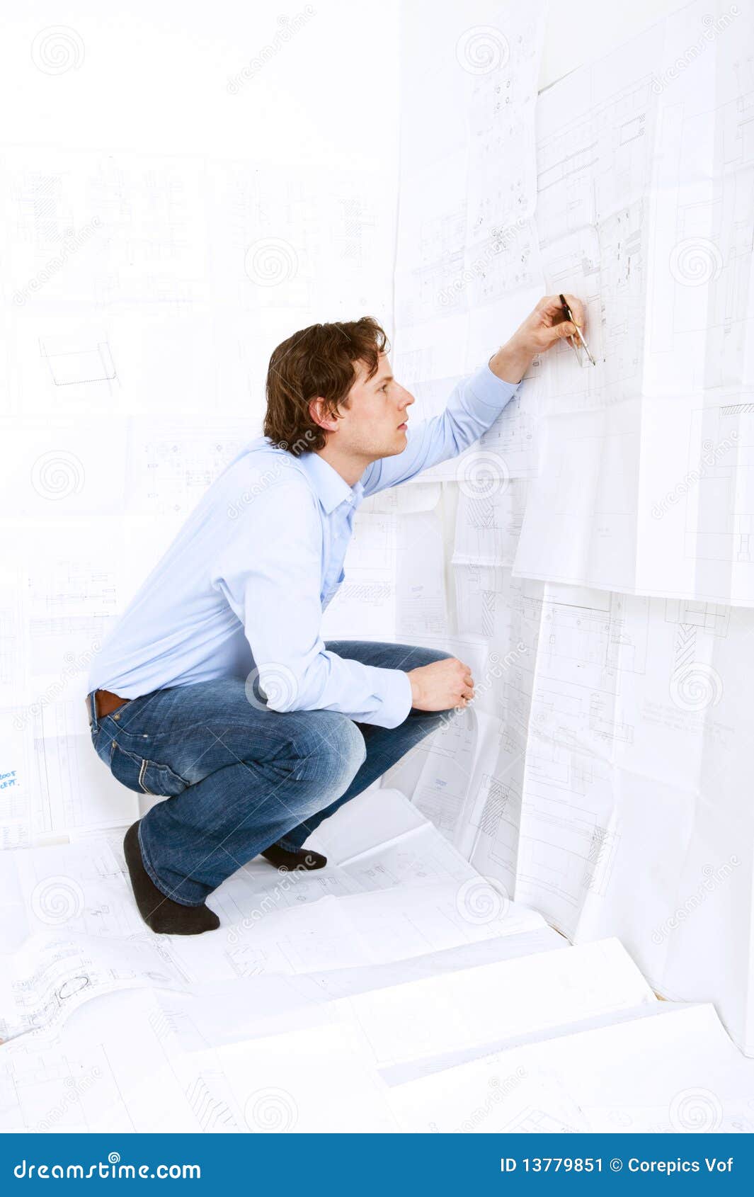 Industrial Design Engineer stock image. Image of squatting - 13779851