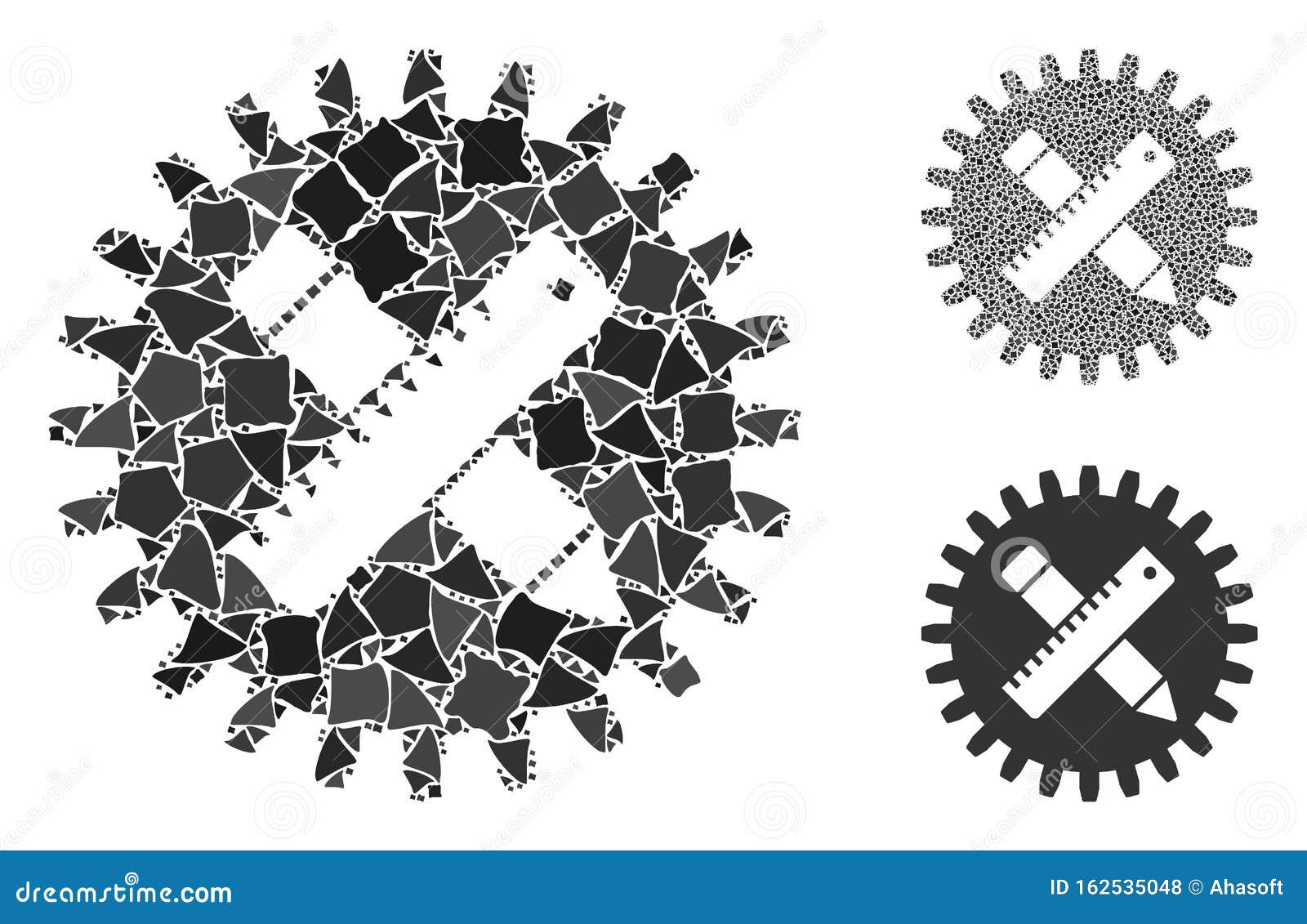 Industrial Design Tools Composition Icon of Irregular Pieces Stock ...