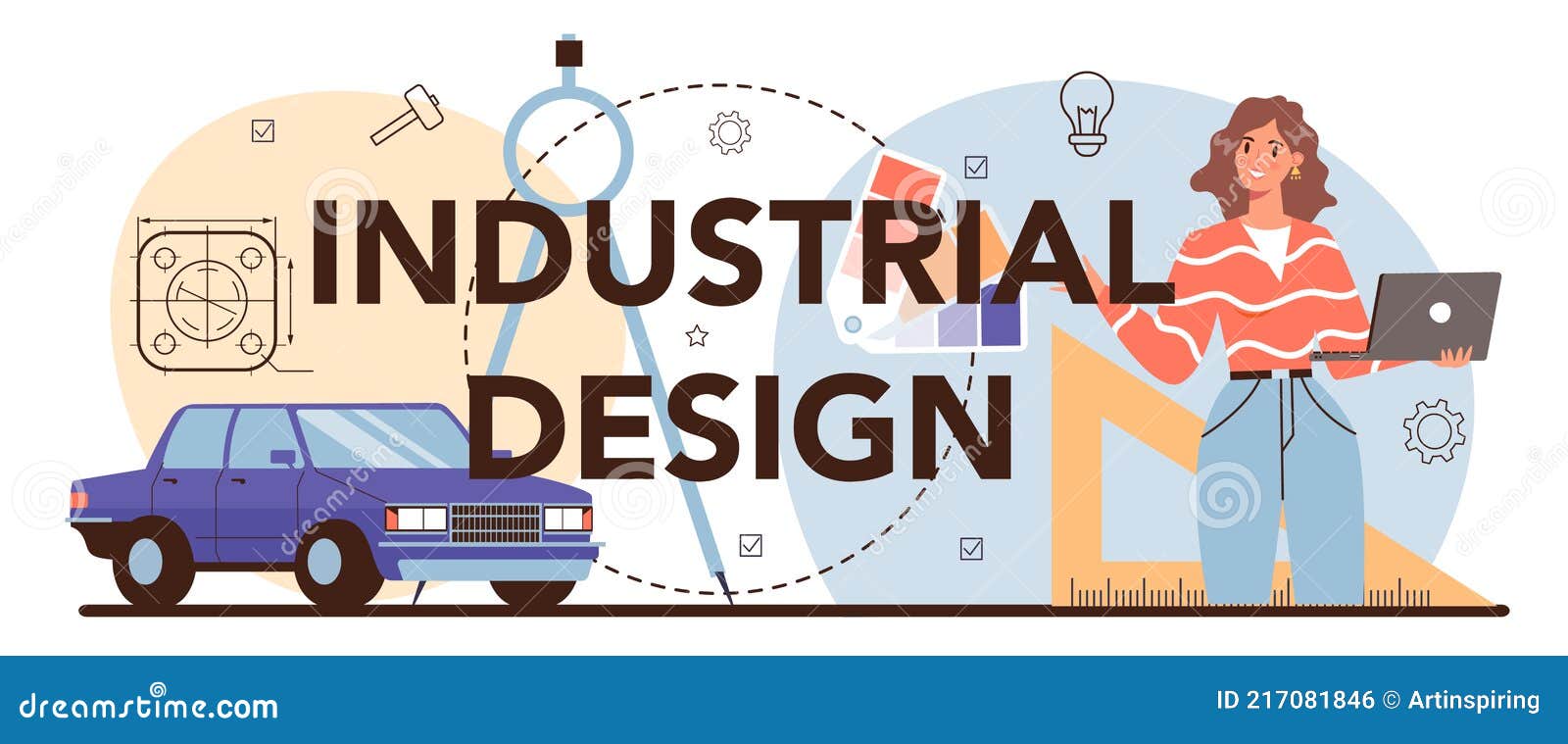 Industrial Design Typographic Header. Artist Creating Modern ...