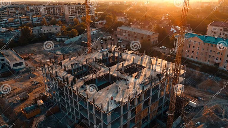 Industrial Development Building Under Construction at Engineering Site ...