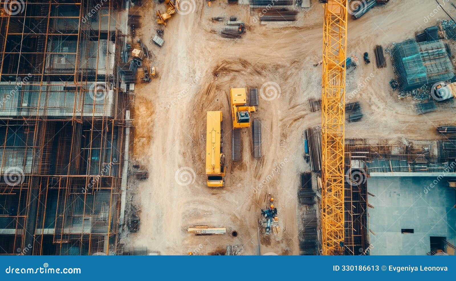 Industrial Development Construction Site Engineering Of Building Under ...