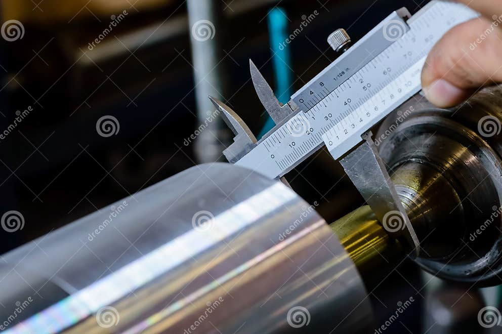 A Hand Doing Industrial Diameter Measurement Stock Photo - Image of ...