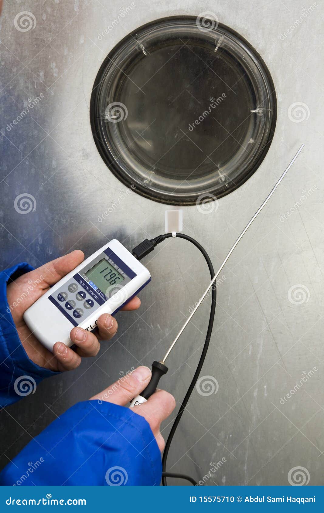 Industrial Digital Thermometer Stock Photo - Image of temperature ...