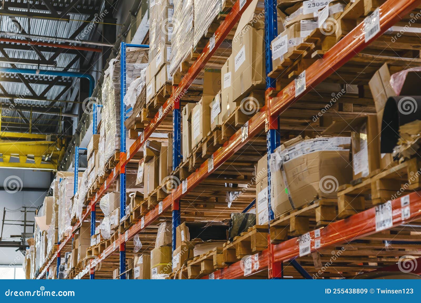 Industrial Distribution, Composition. Storage with High Shelves, Cargo ...