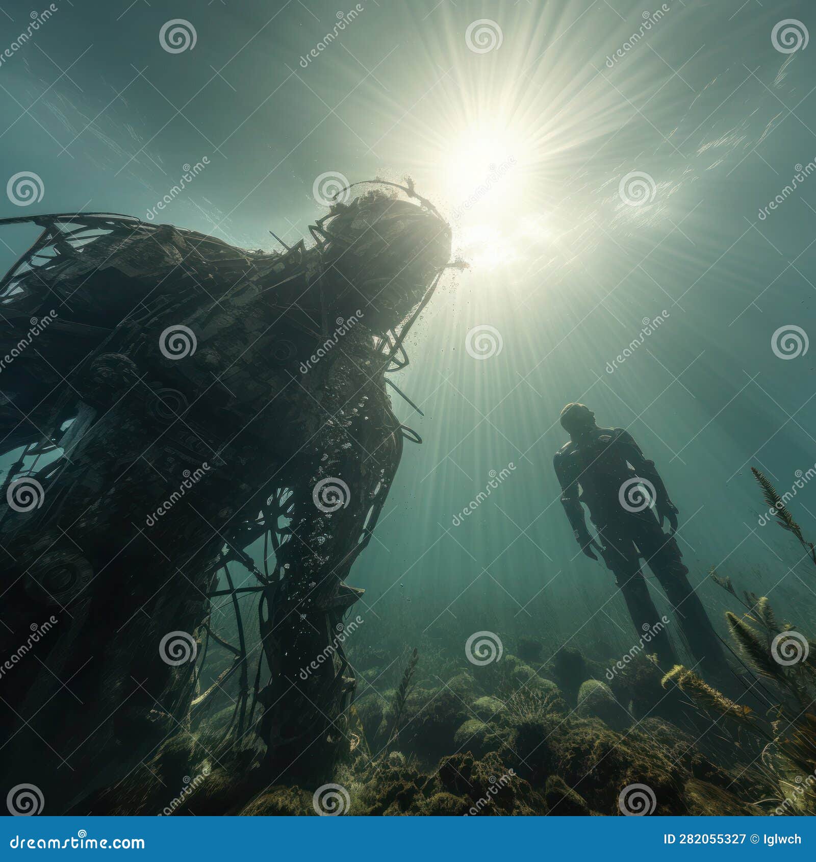 Industrial Diving in the Future. in the Deep Sea, Underwater Robots ...