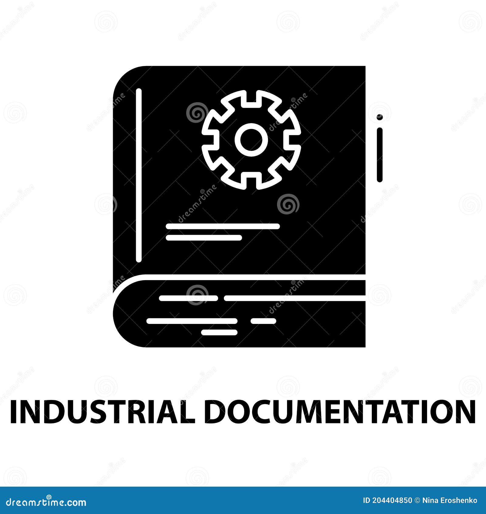 Industrial Documentation Icon, Black Vector Sign with Editable Strokes ...