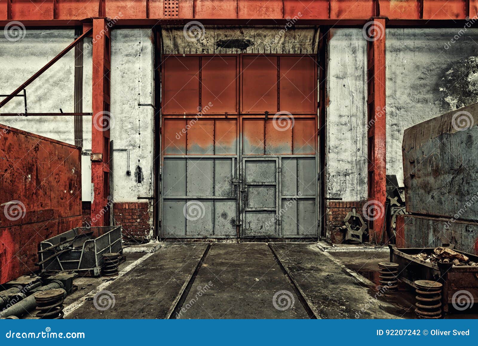 Industrial Door of a Factory Stock Photo - Image of garage, frame: 92207242