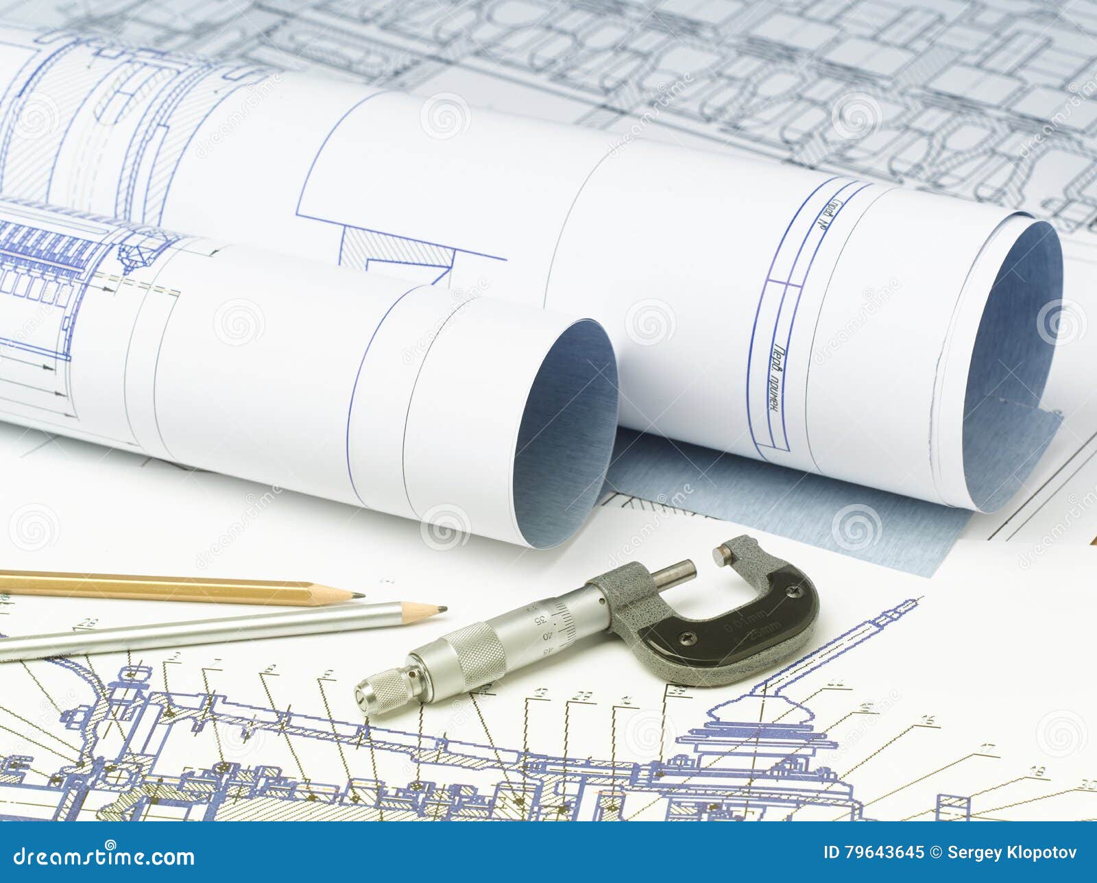 Industrial Drawings Of Mechanisms And Tools. Royalty-Free Stock Photo ...