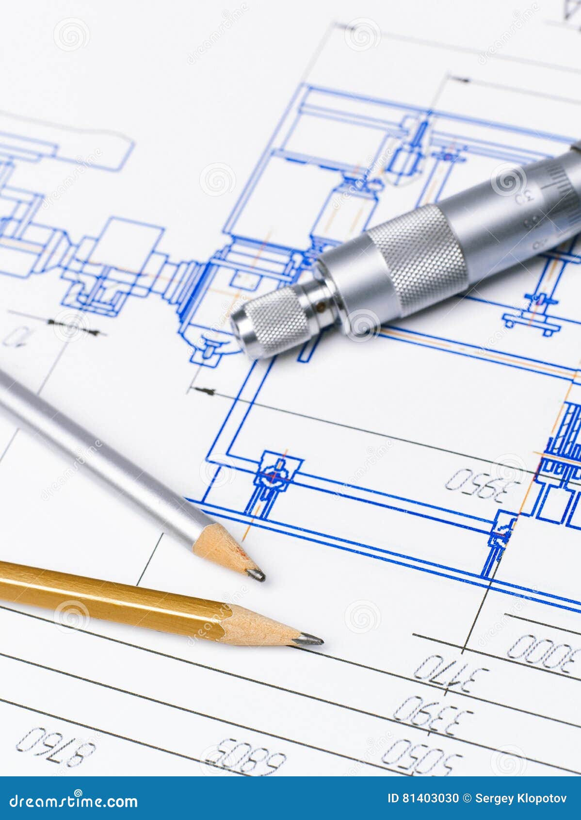 Industrial Drawings Of Mechanisms And Tools. Stock Photo ...