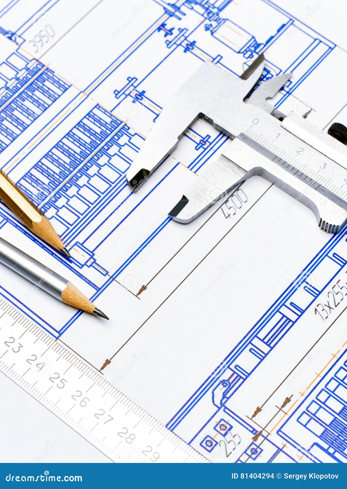 Industrial Drawings Of Mechanisms And Tools. Royalty-Free Stock Photo ...