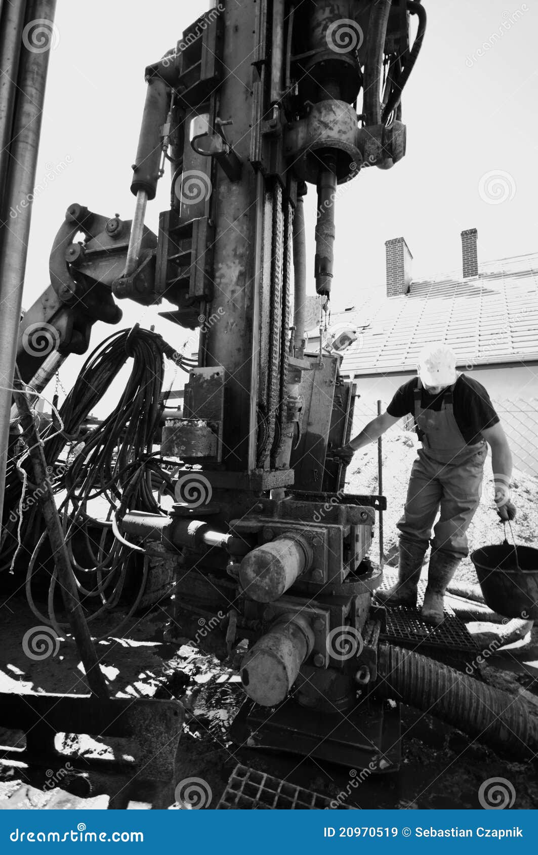 Industrial Drilling Machine Stock Image - Image of grey, bucket: 20970519