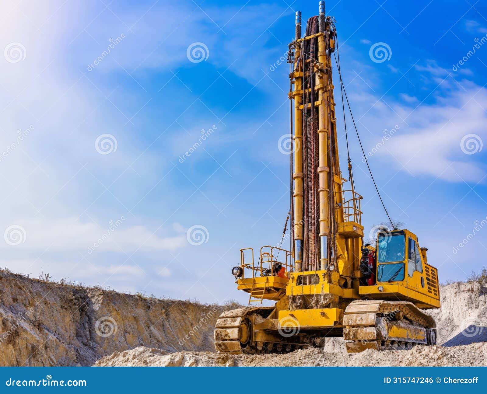 Industrial Drilling Machine at Construction Site Stock Photo - Image of ...