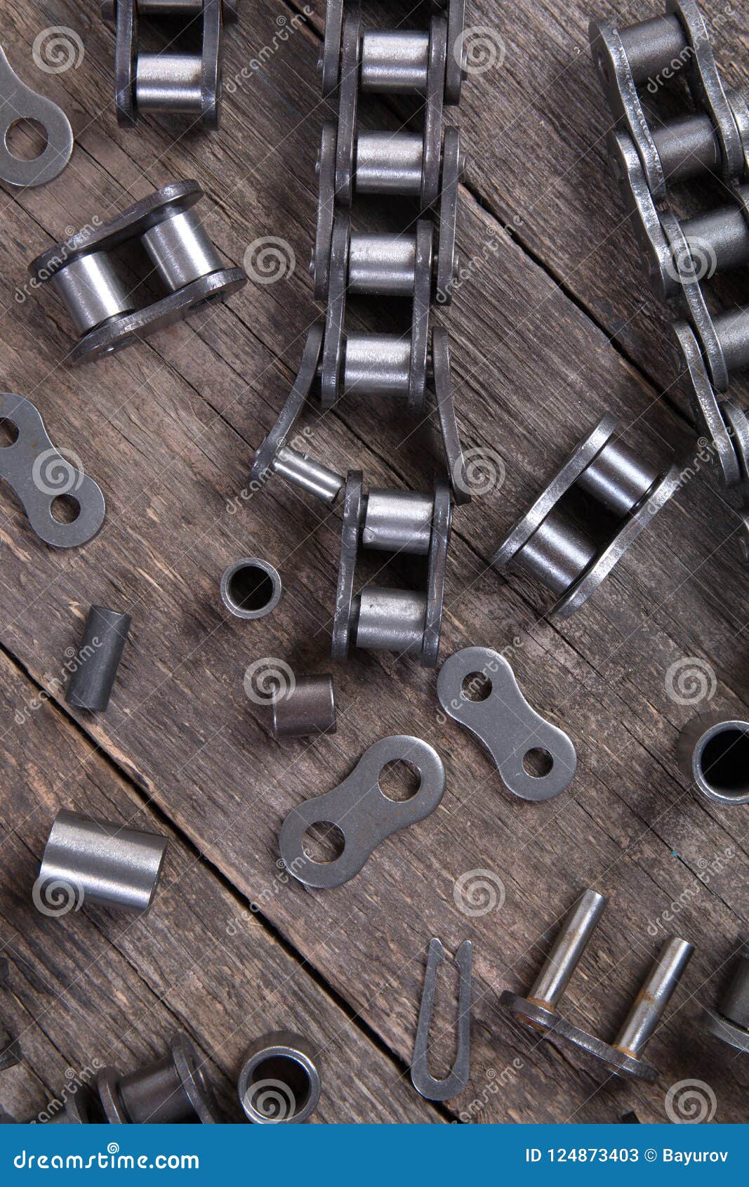 Part of the Chain Drive of Machine-building Mechanism. Stock Image ...