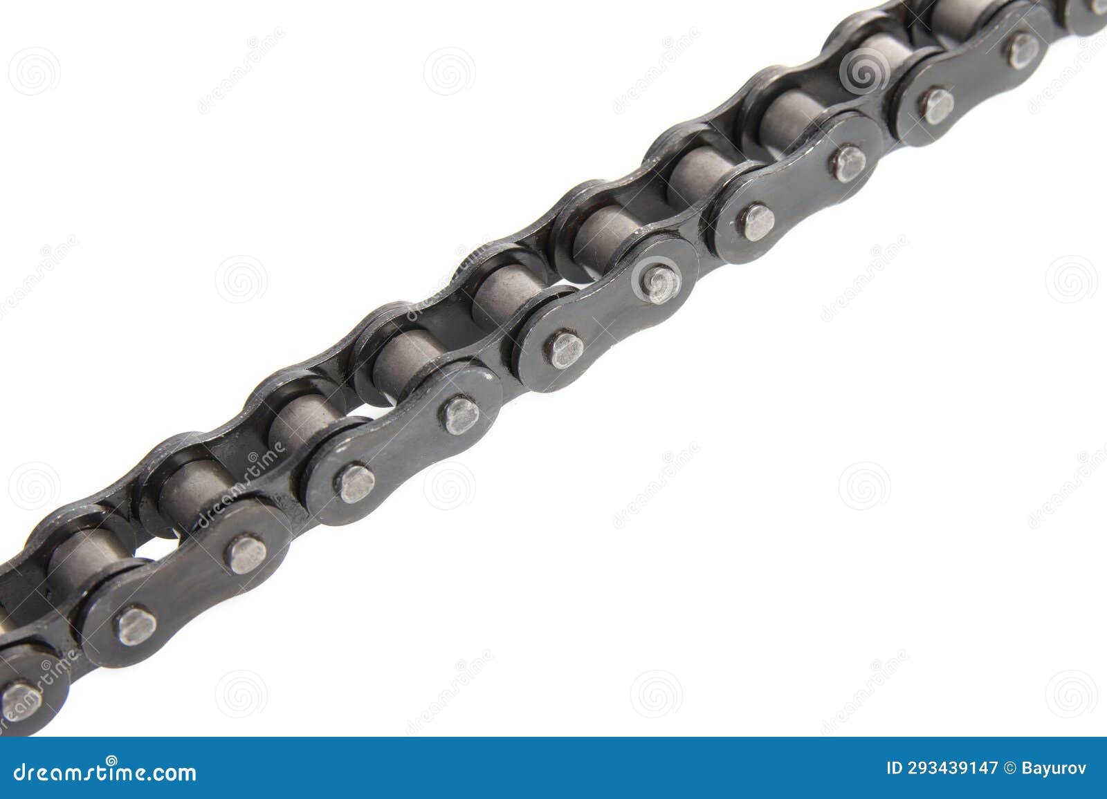 Industrial Driving Roller Chain on White Background Stock Image - Image ...