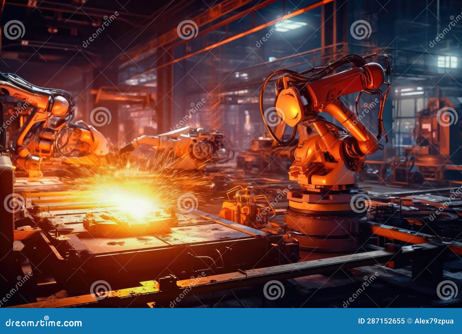 Industrial Efficiency: Robotic Machine Tool in Manufacturing Plant ...