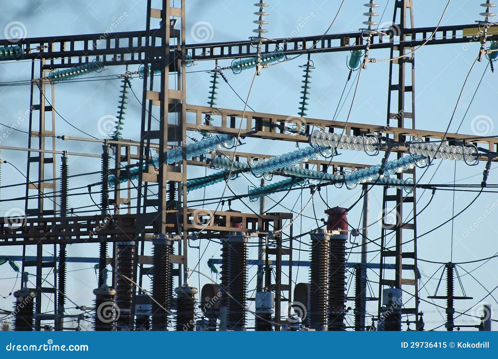 Electric Power Lines Transformer Stock Image - Image of icon, engineer ...