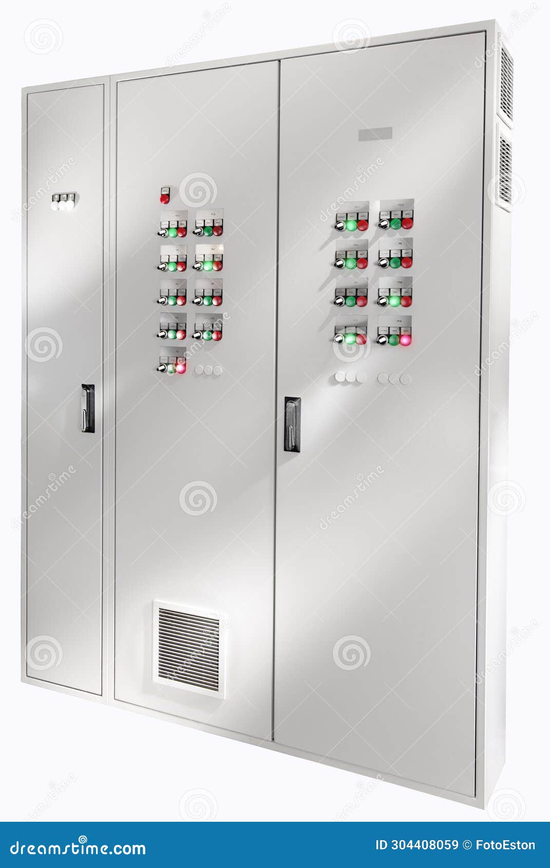 Electrical Switchboard, with a Closed Door on Which There are Circuit ...