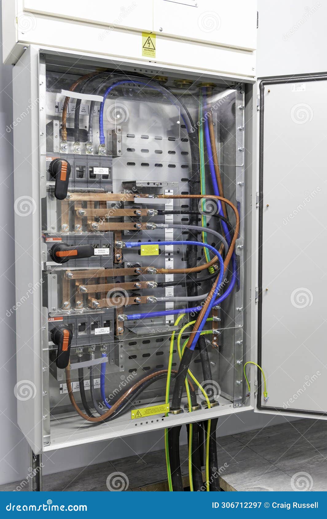 Industrial Electrical Cable Control Panel Stock Image - Image of ...