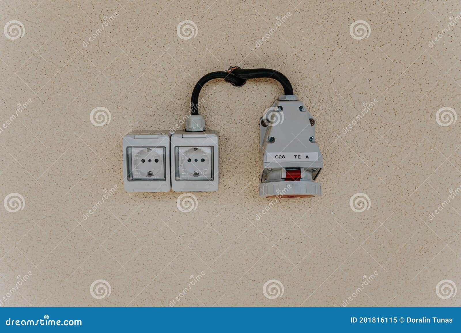 Industrial Electrical Outlets, Three-phase Current Stock Image - Image ...
