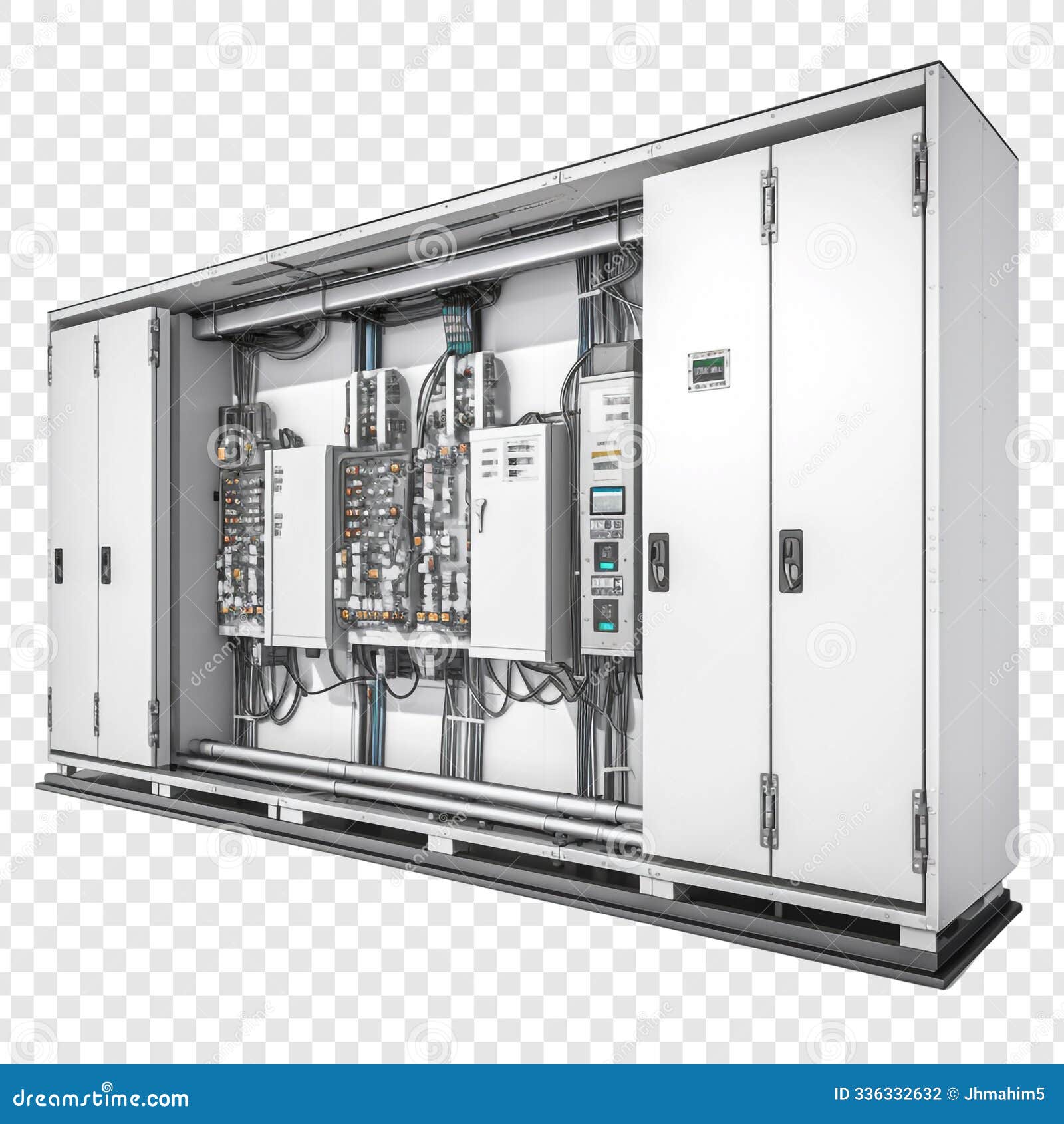 Industrial Electrical Panel with Control Units and Wiring Stock ...