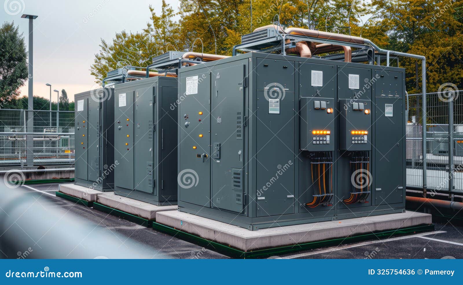 Industrial Electrical Power Transformers Outdoors Stock Illustration ...