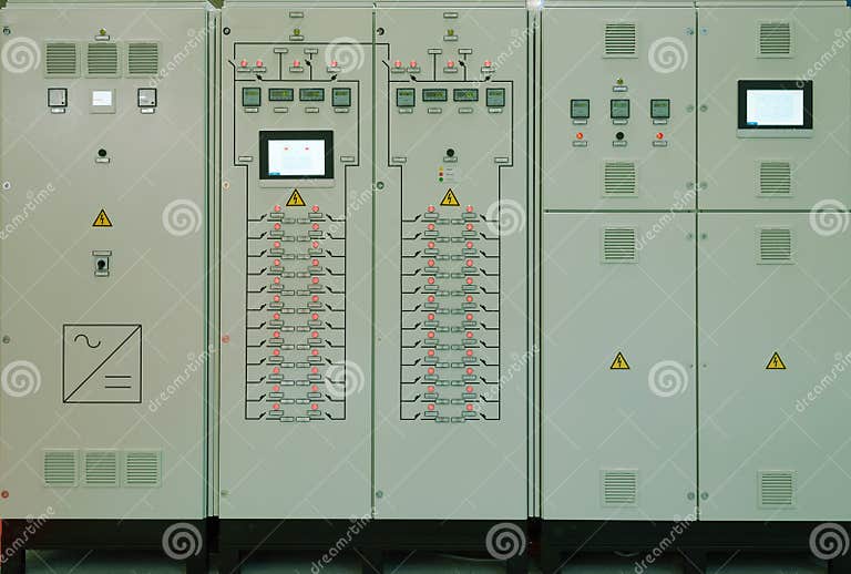 Industrial Electrical Switch Panel in Control Room Stock Image - Image ...