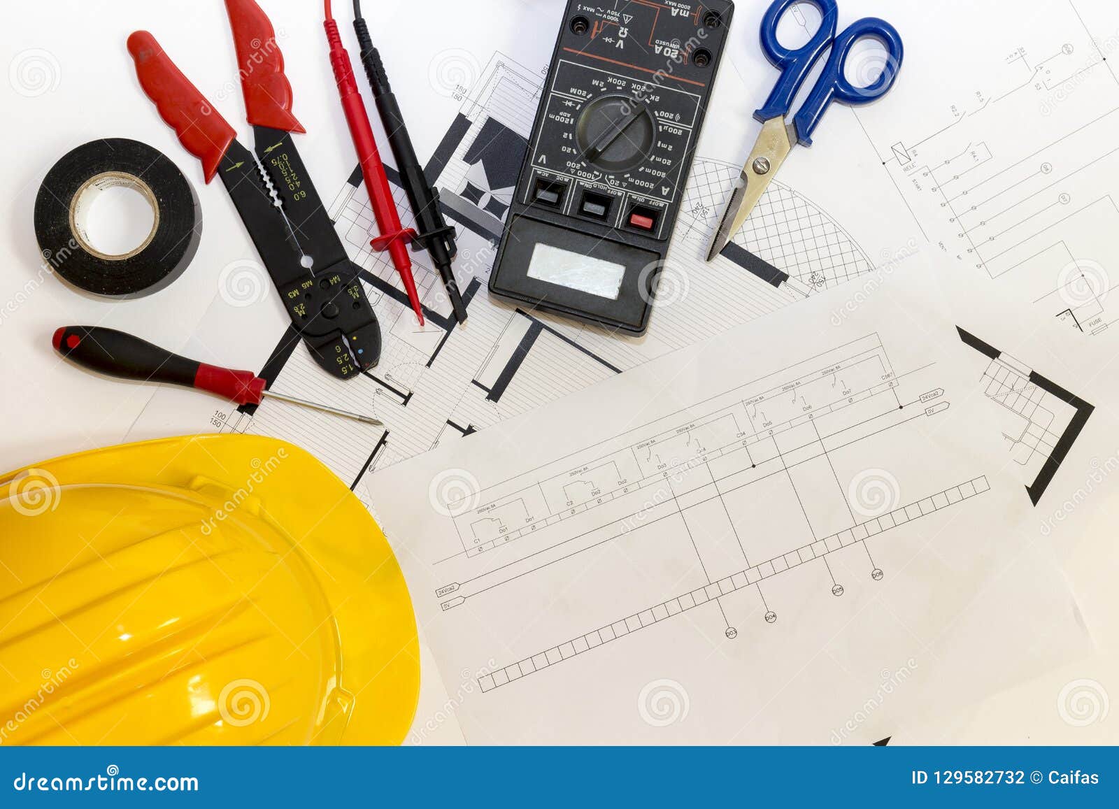 Electrician Tools , Instruments and Project Design Stock Photo - Image ...