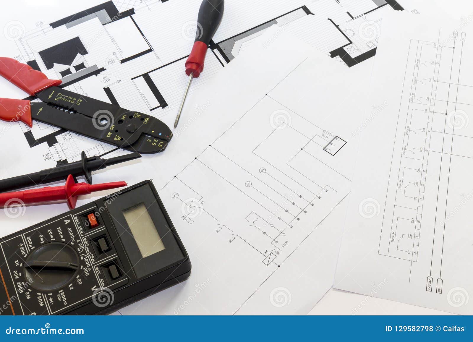 Electrician Tools , Instruments and Project Design Stock Photo - Image ...
