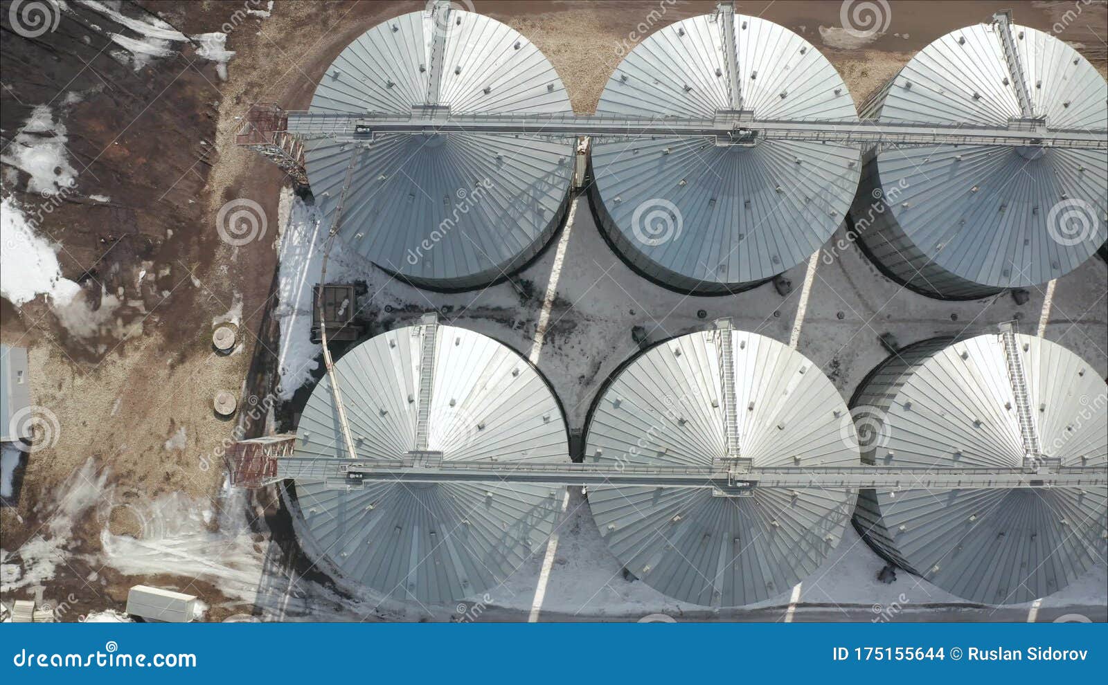 Industrial Elevator, Top View. High Angle Aerial View of Industrial ...