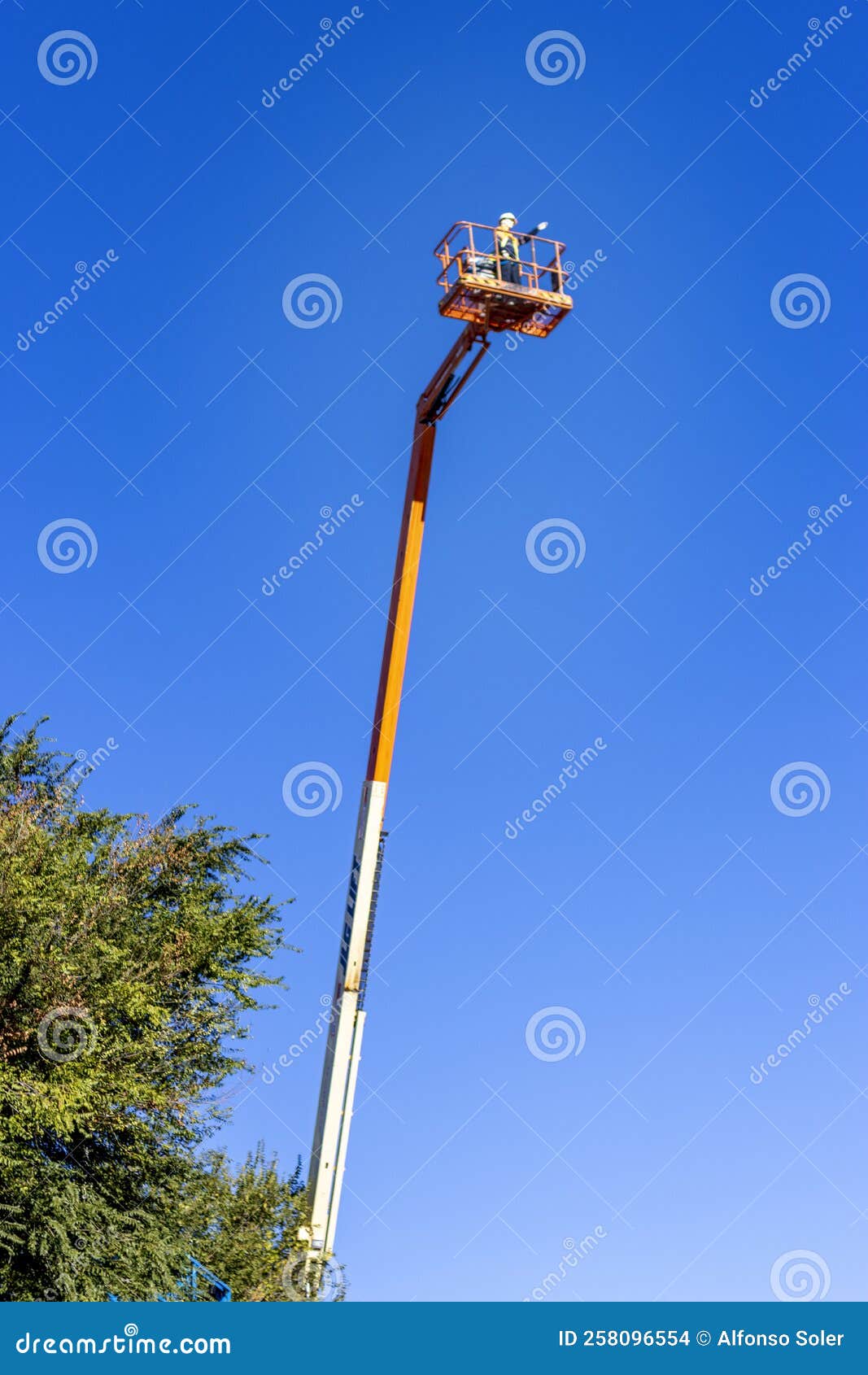 Industrial Elevator for Working at Great Heights Stock Photo - Image of ...