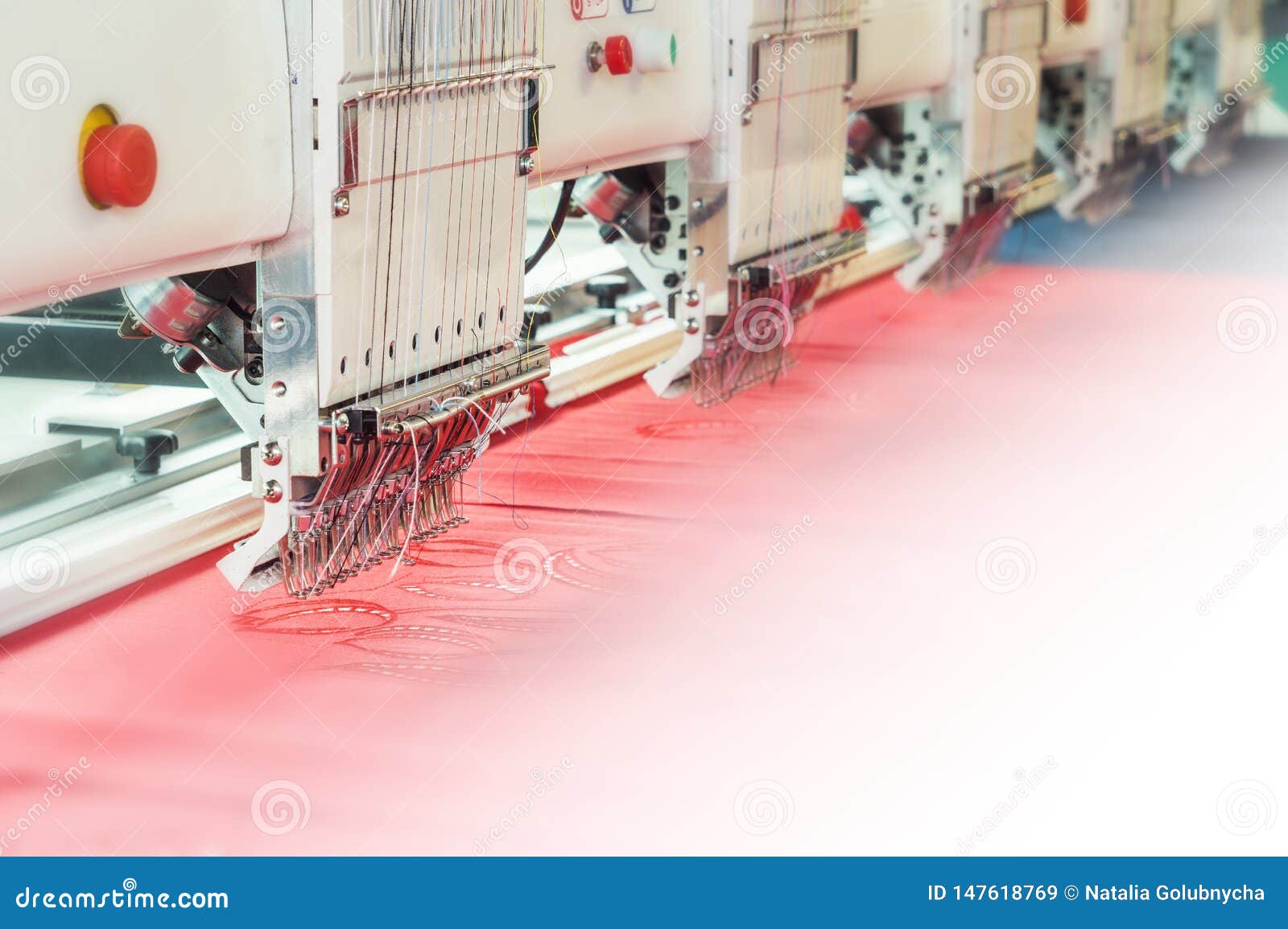 Industrial Embroidery Machine in Textile Factory Stock Image - Image of ...