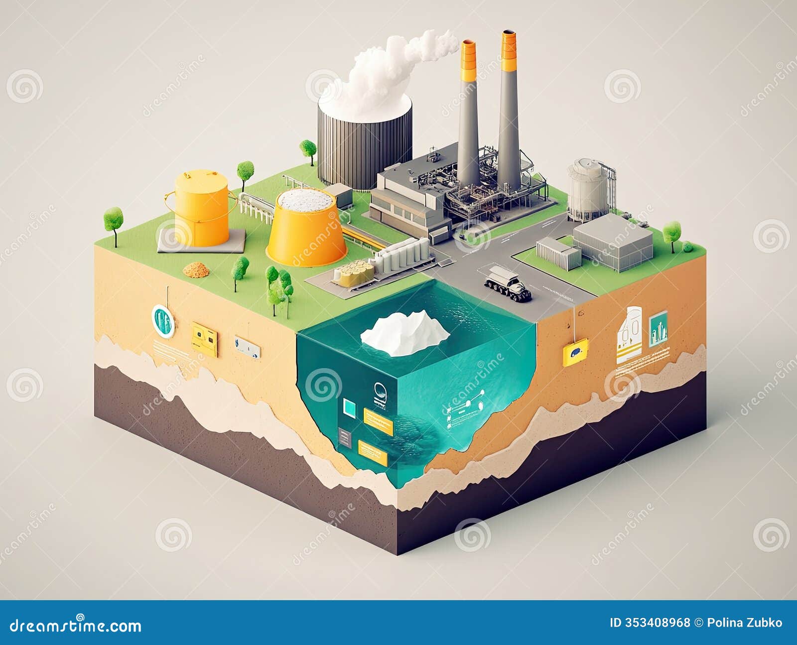 Industrial Energy Production Facility with Diverse Components and ...