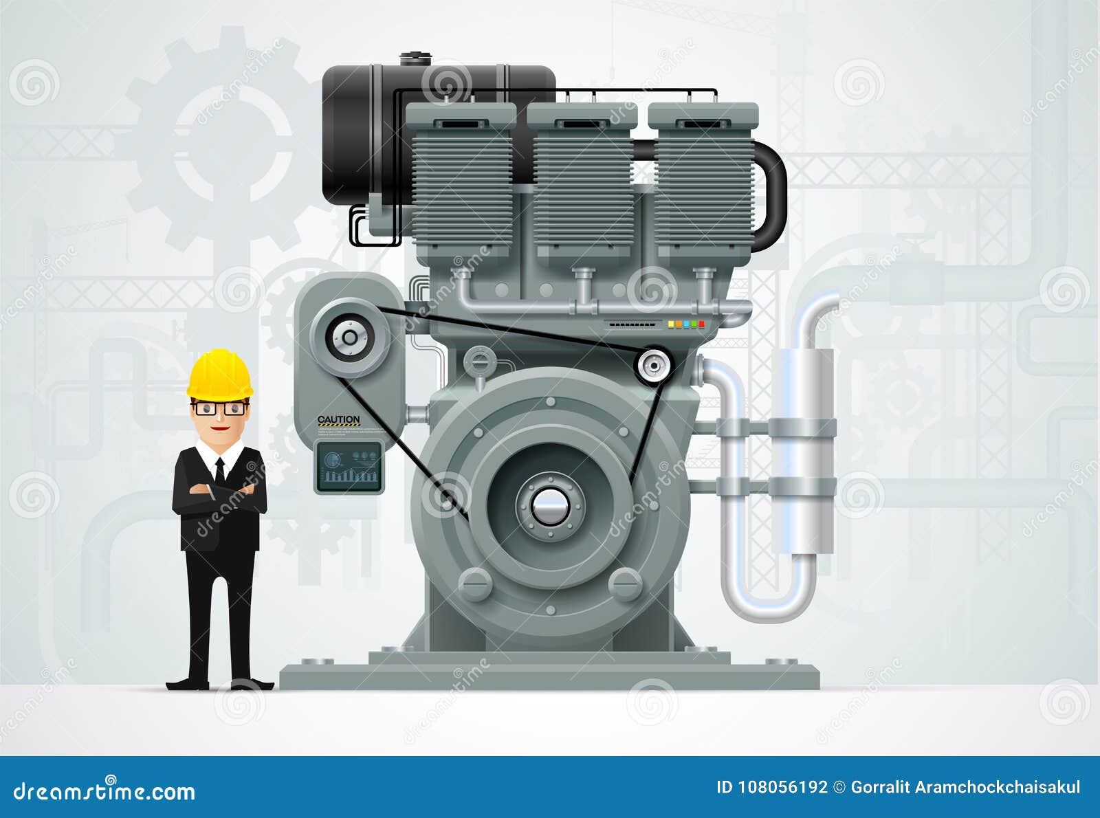 Industrial Engine Machinery Factory Engineering Construction Stock ...