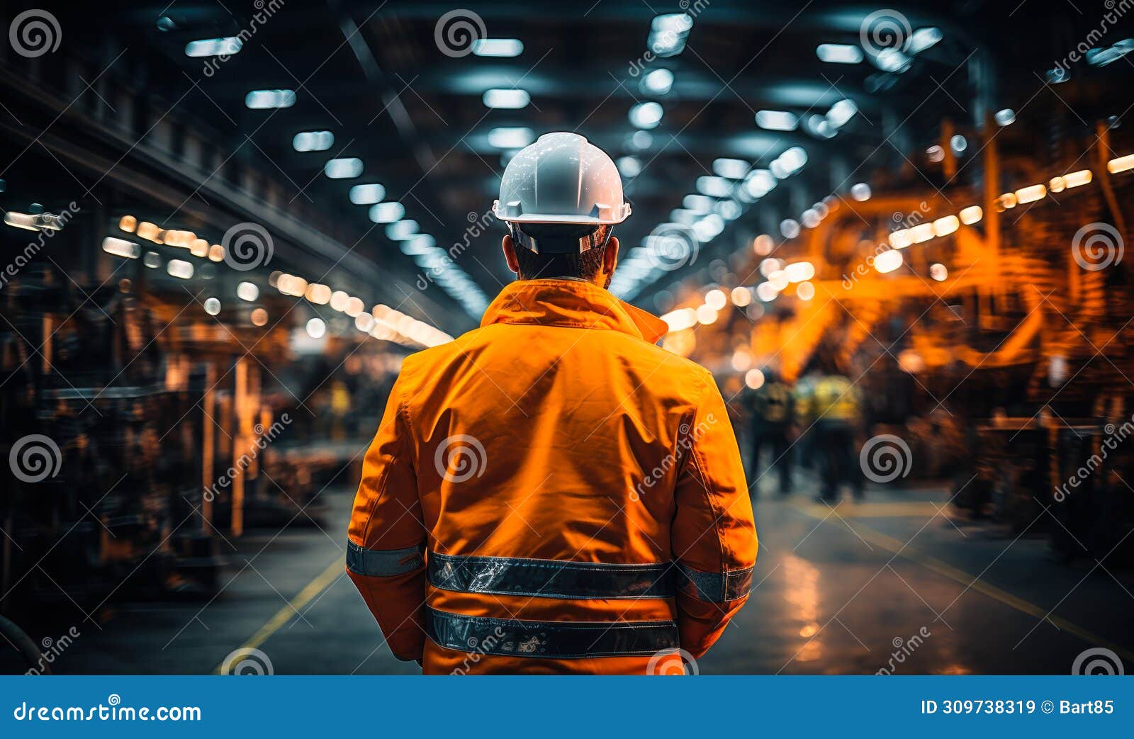 Industrial Engineer in High Visibility Jacket and Safety Helmet ...