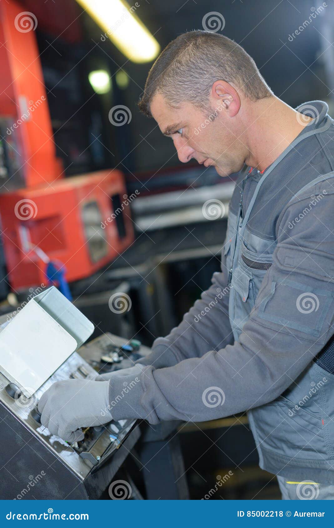 Industrial Engineer Inspecting Machine Stock Photo - Image of revision ...