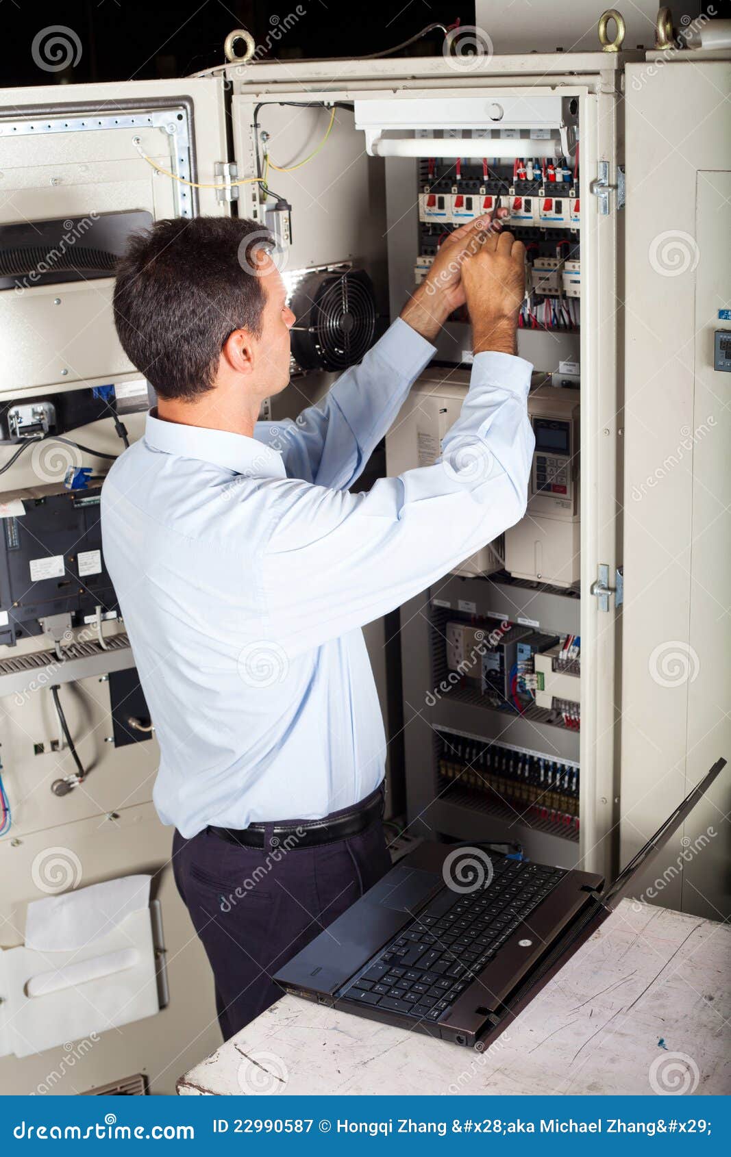 Industrial Engineer Repairing Machine Stock Image - Image of electronic ...