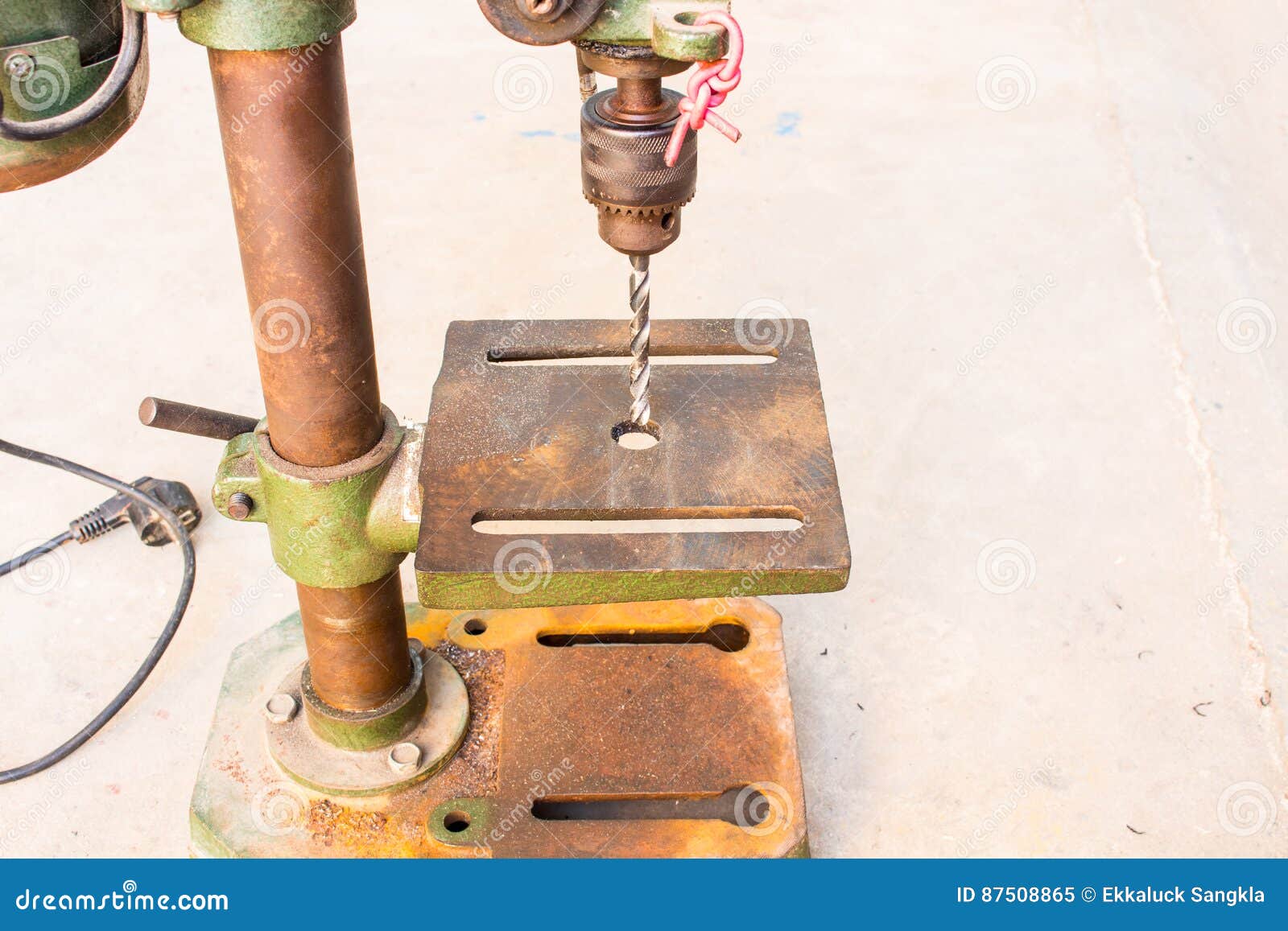 The Industrial Engineer Using a Mechanical Drill Machine Stock Image ...